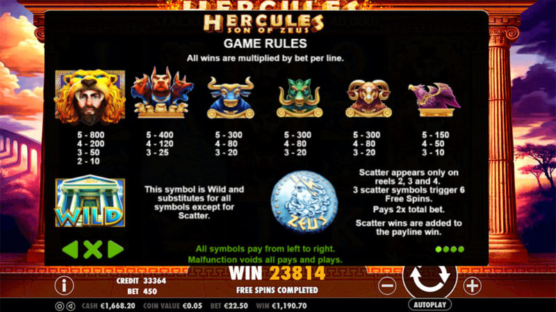Hercules Son of Zeus slot | Hollywood.co.za